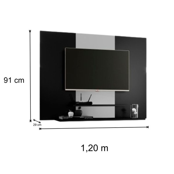 Painel para TV até 50 Polegadas Suspenso Talento com 2 Prateleiras ...