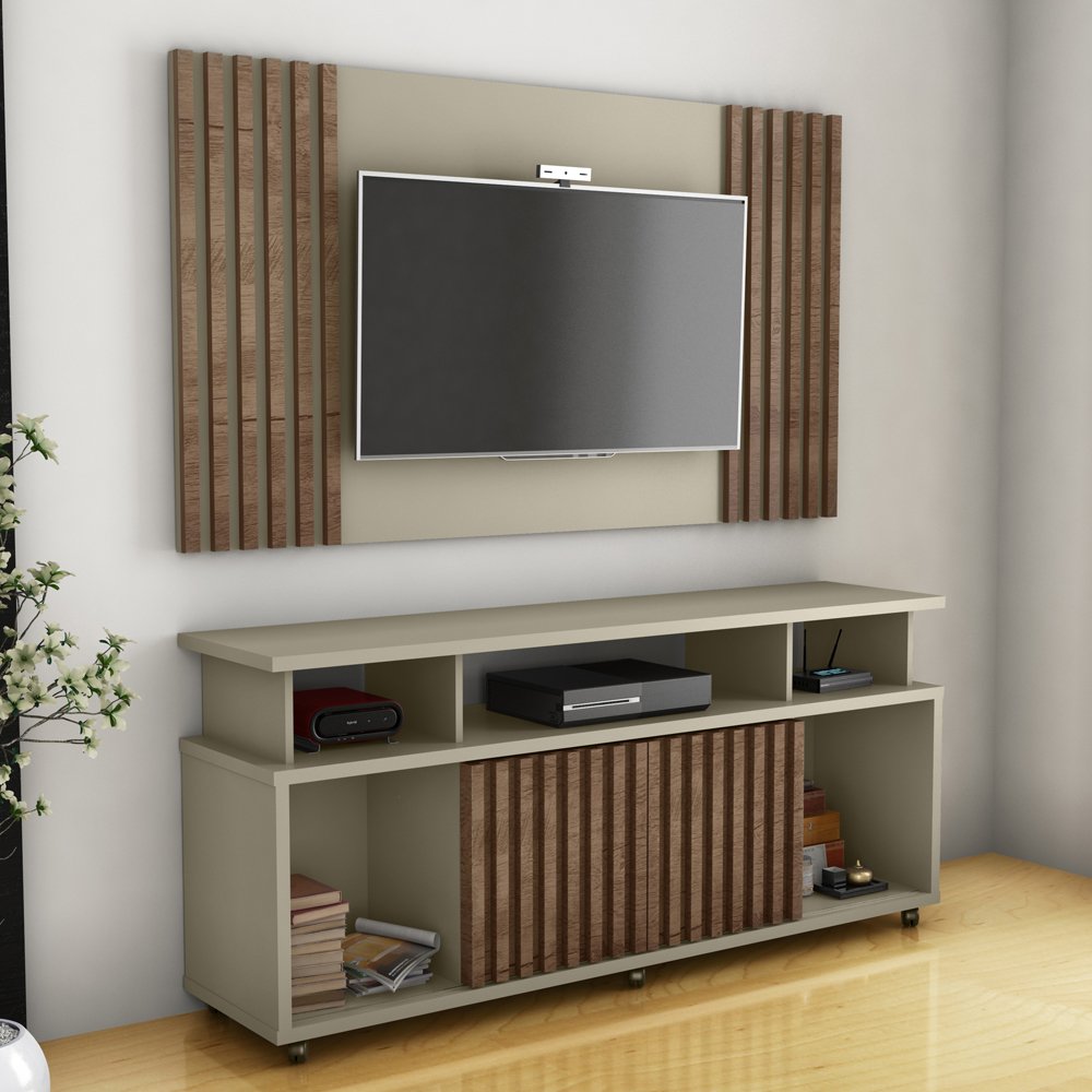 Painel Ripado para TV até 60 Polegadas Dallas 1,60x90cm - Off White ...